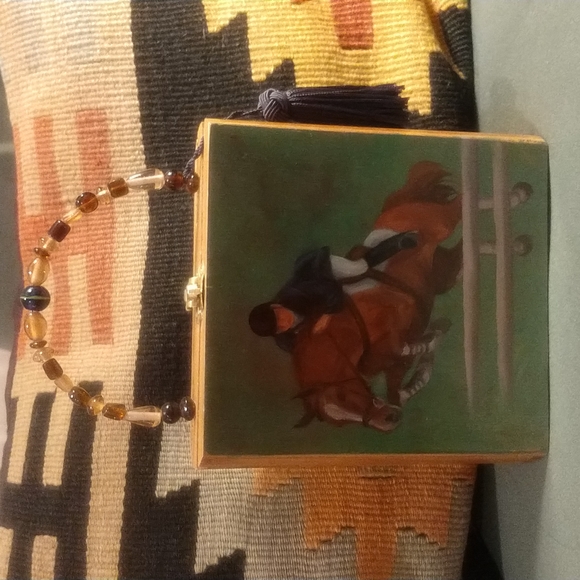 Vintage | Bags | Vintage Handmade Hand Painted Cigar Box Purse | Poshmark